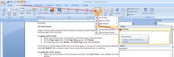 how to insert two sets of page numbers | MS Word Know How