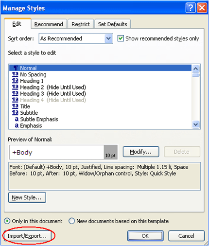 Importing Custom Heading Styles | MS Word Know How