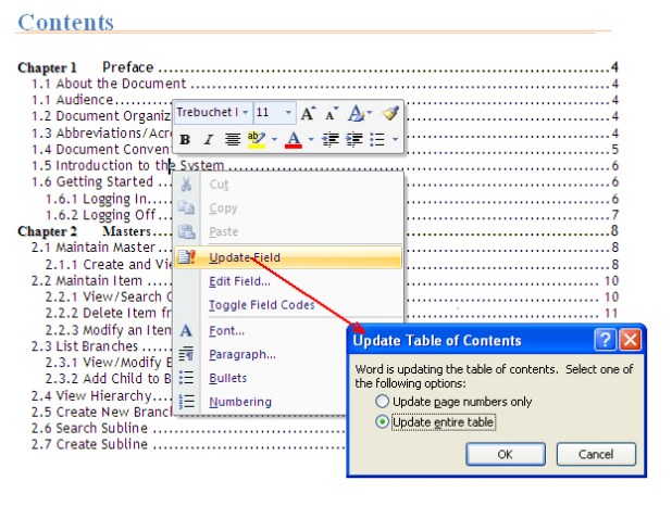 Updating and Formatting Table of Contents | MS Word Know How