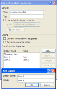 How to insert Text Fields, Check Boxes, Drop-Down Lists, Combobox, etc ...
