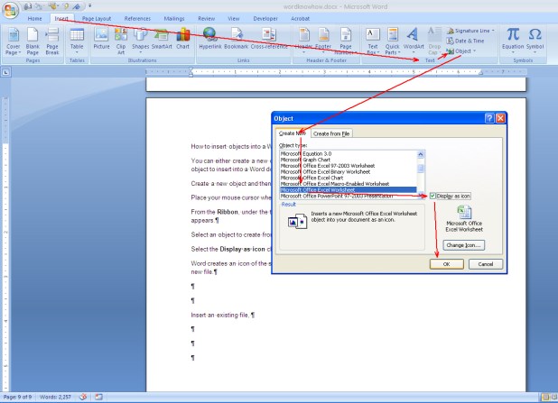 How to insert objects into Word by embedding or linking | MS Word Know How