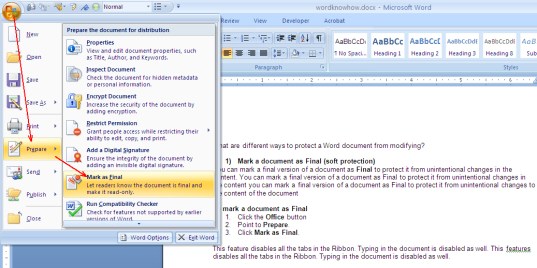 mark a document final | MS Word Know How